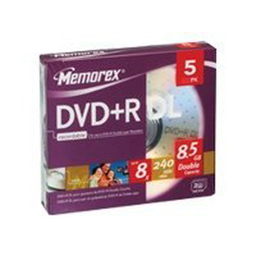 Memorex - 5 x DVD+R DL - 8.5 GB (240min) 8x - Walmart.com - Walmart.com