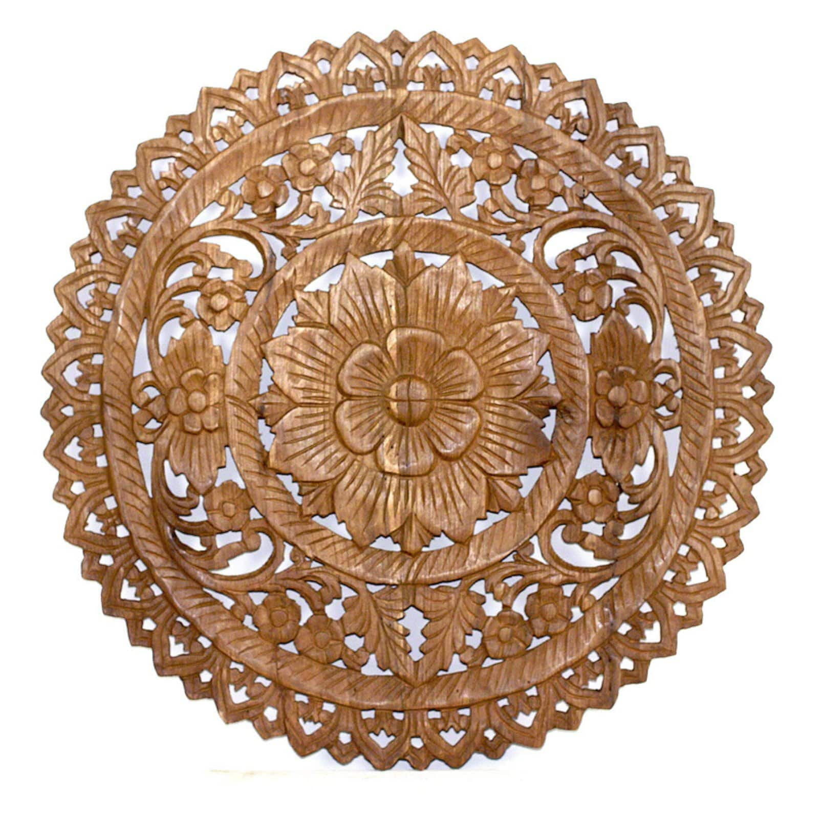 Strata Furniture Lotus Panel Wax Inlay Wall Art - Walmart.com