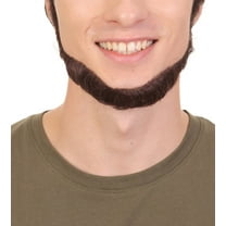 HPO Adult Men's Fake Human Hair Grandpa Curly Comb Mustache | Novelty ...