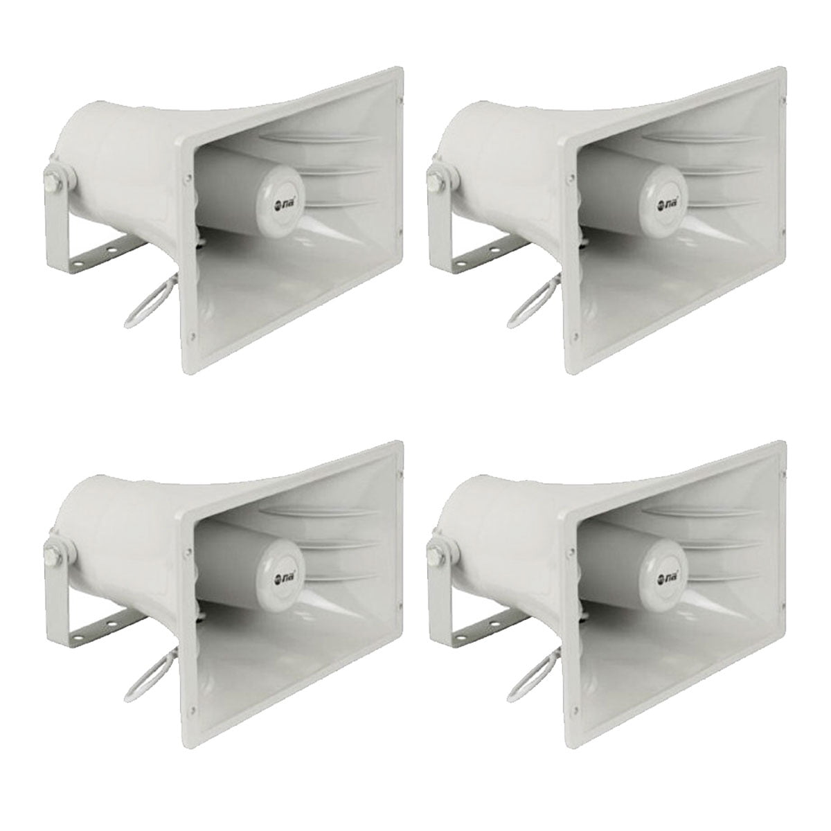 4-Pack PA Power Horn Speaker 40W RMS Indoor Outdoor 80 Watt Max Power ...