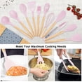 19 PCS Kitchen Cooking Utensils Set with Silicone Tools and Pink Knife ...