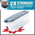 Rubbermaid Roughneck Clear Storage Bin 50 Qt Plastic Tote With Gray