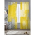 Abstract Geometric Art Sheer Curtains 2 Panels Set Gray Yellow Color ...