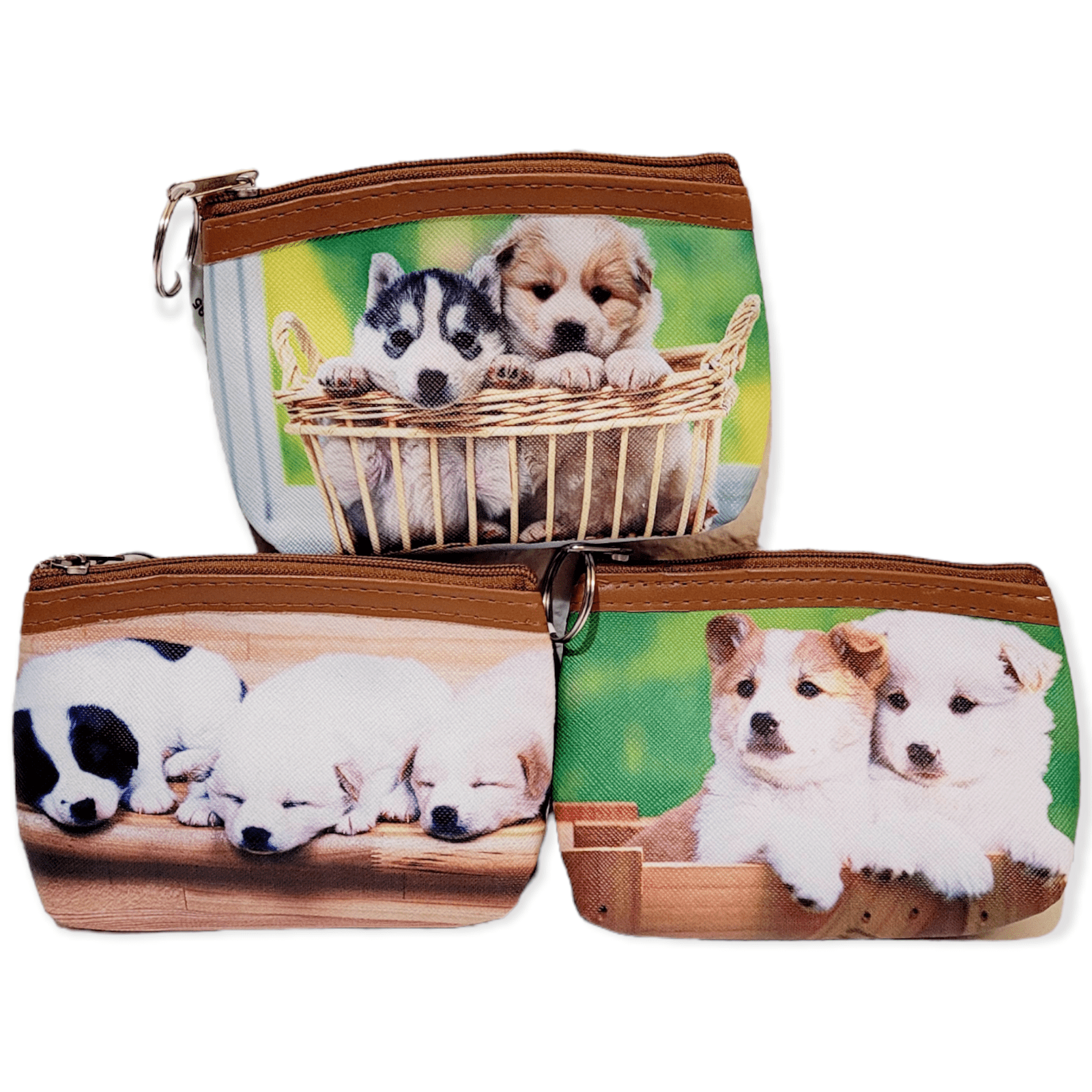 Womens Coin Change Purses PUPPY DOGS Set of 3 Mini Wallets Credit Card ...