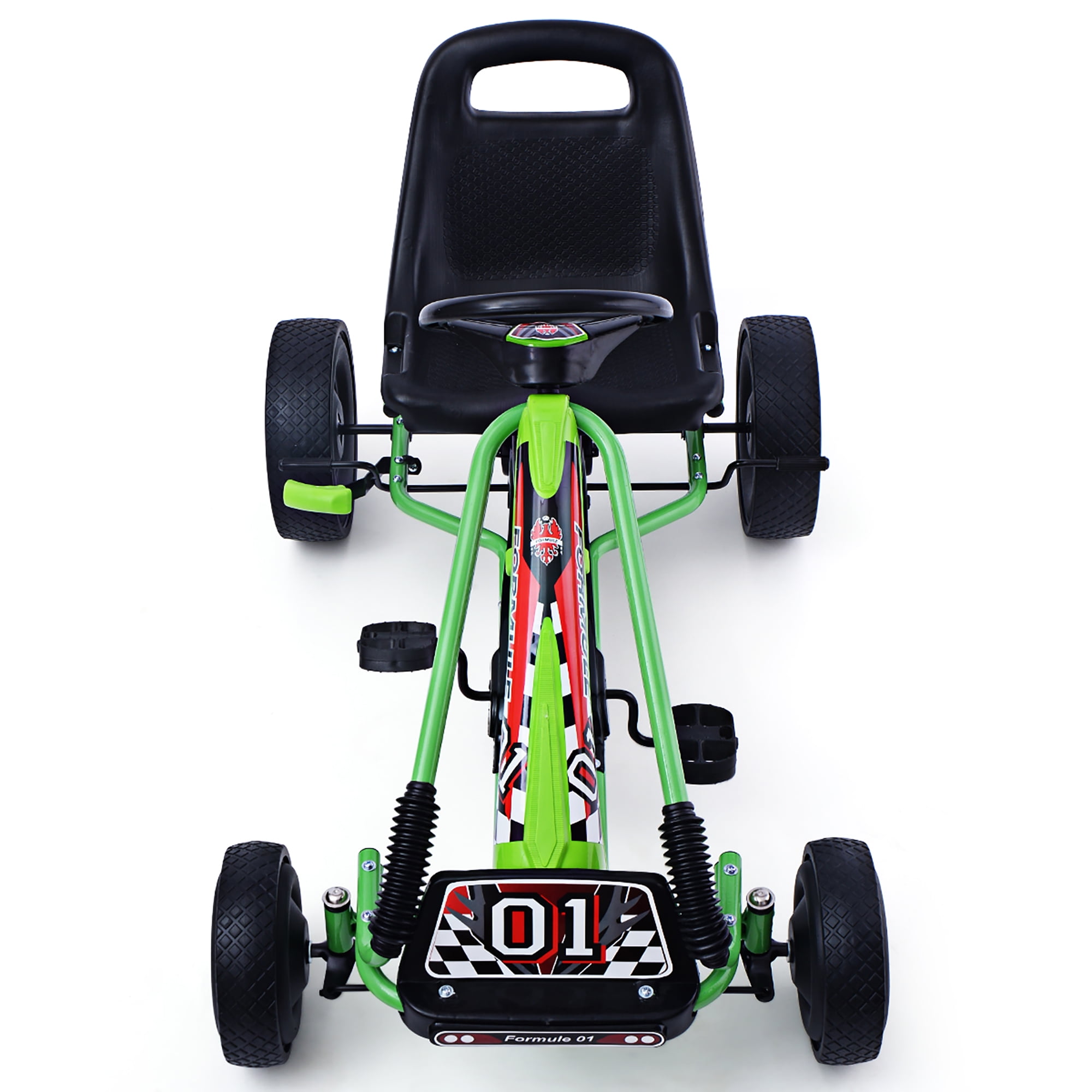 Buy Costway Go Kart 4 Wheel Pedal Powered Kids Ride On Toy w ...