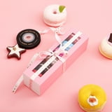 PKGSMART Pink Macaron Packaging Boxes for 6 with Clear Window, 7.2×1.9× ...