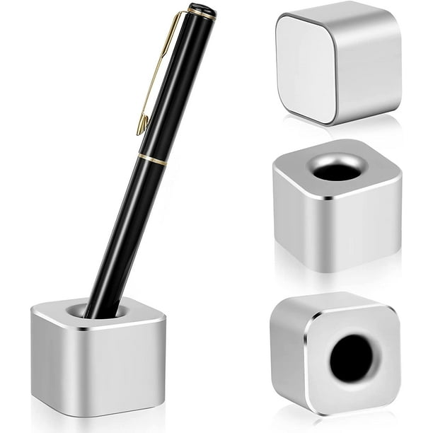ShenMo 2 Pieces Metal Pen Stand Square Pen Holder Base Aluminum Student ...
