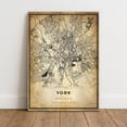 York Map Print: Modern Vintage City Artfor Living Room Bedroom Office ...
