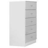 Chest of 5 Drawers High Gloss Wooden Storage Cabinet for Bedroom ...