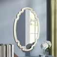 "Sintosin Antique Oval Mirror, Rustic Distressed White, Vintage Wood, 16.9"" x 1"" x 23.6 ...