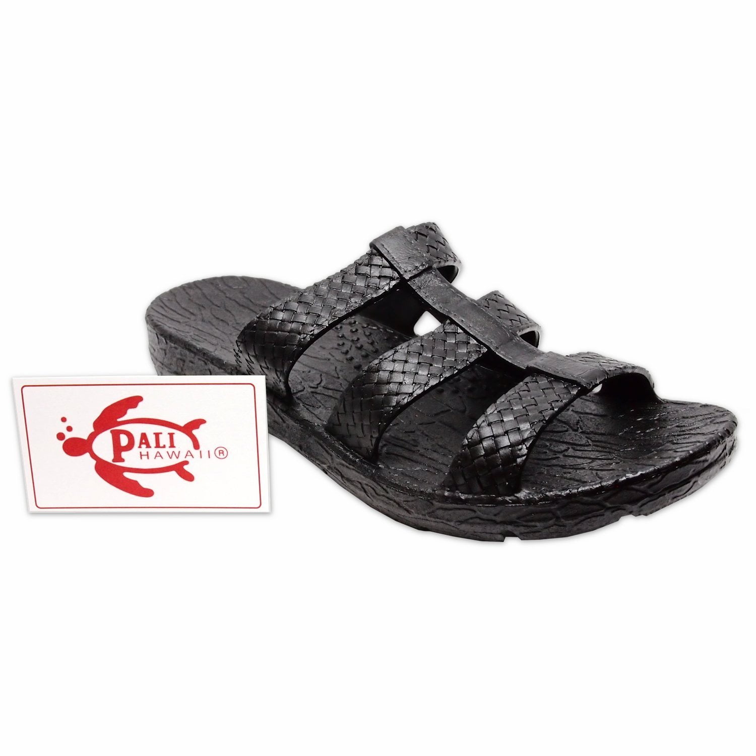 Pali Hawaii JAYA BLACK Jandals with Certificate of Authenticity - Size ...