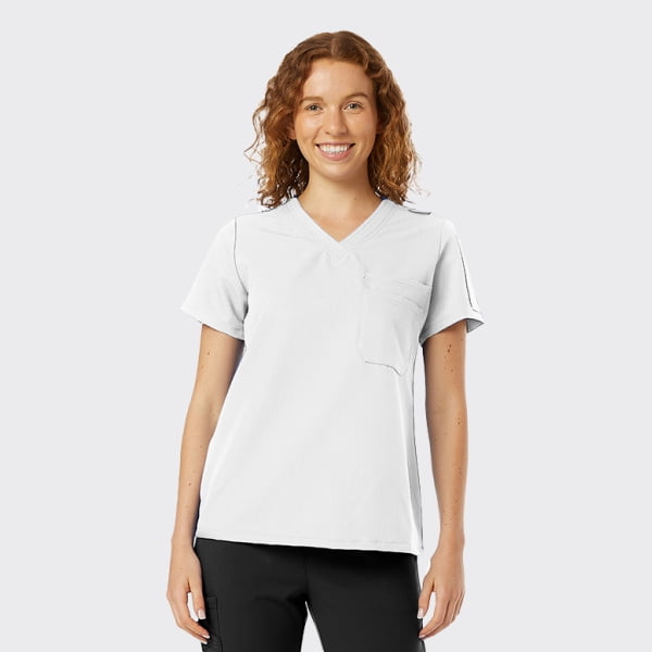 SPECTRUM UNIFORMS Wynd Women's Tuckable Scrub Top V-Neck Soft Fabric ...
