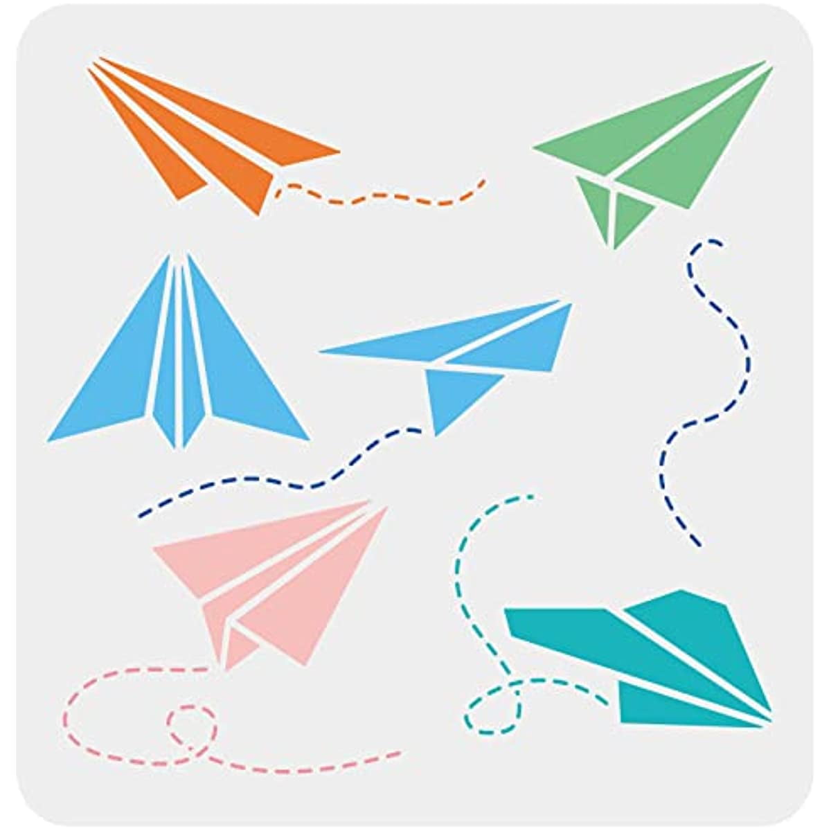 Paper Airplane Decoration Template Cartoon Airplane Designs Stencils ...