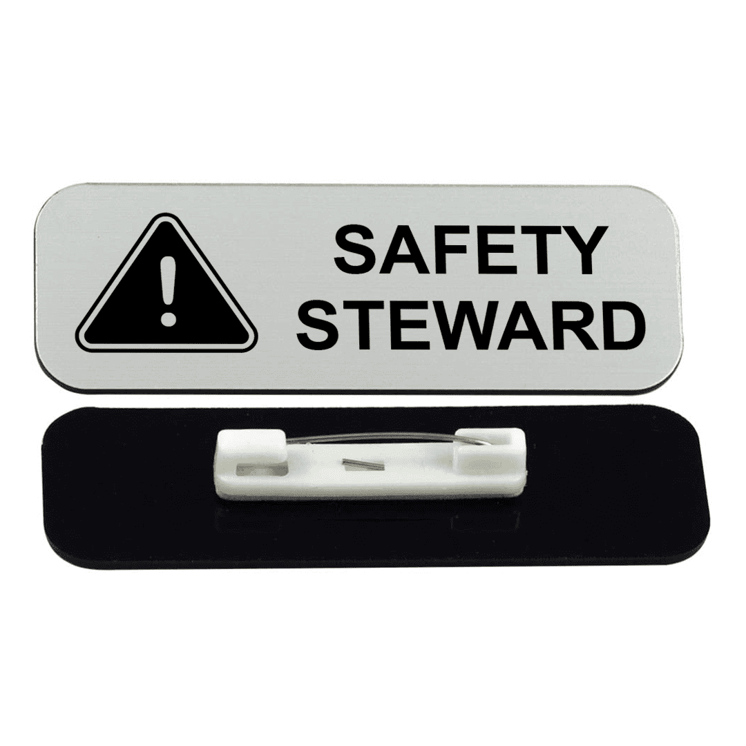 Safety Steward 1 x 3" Name Tag/Badge, Silver, (3 Pack) - Walmart.com