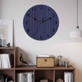 10 Inch Geometric Line Wall Clock, Yellow Border Indigo Blue Background ...