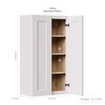 LIANGKA White Double Door Wall Cabinet 24"W × 42"H Shaker Style ...