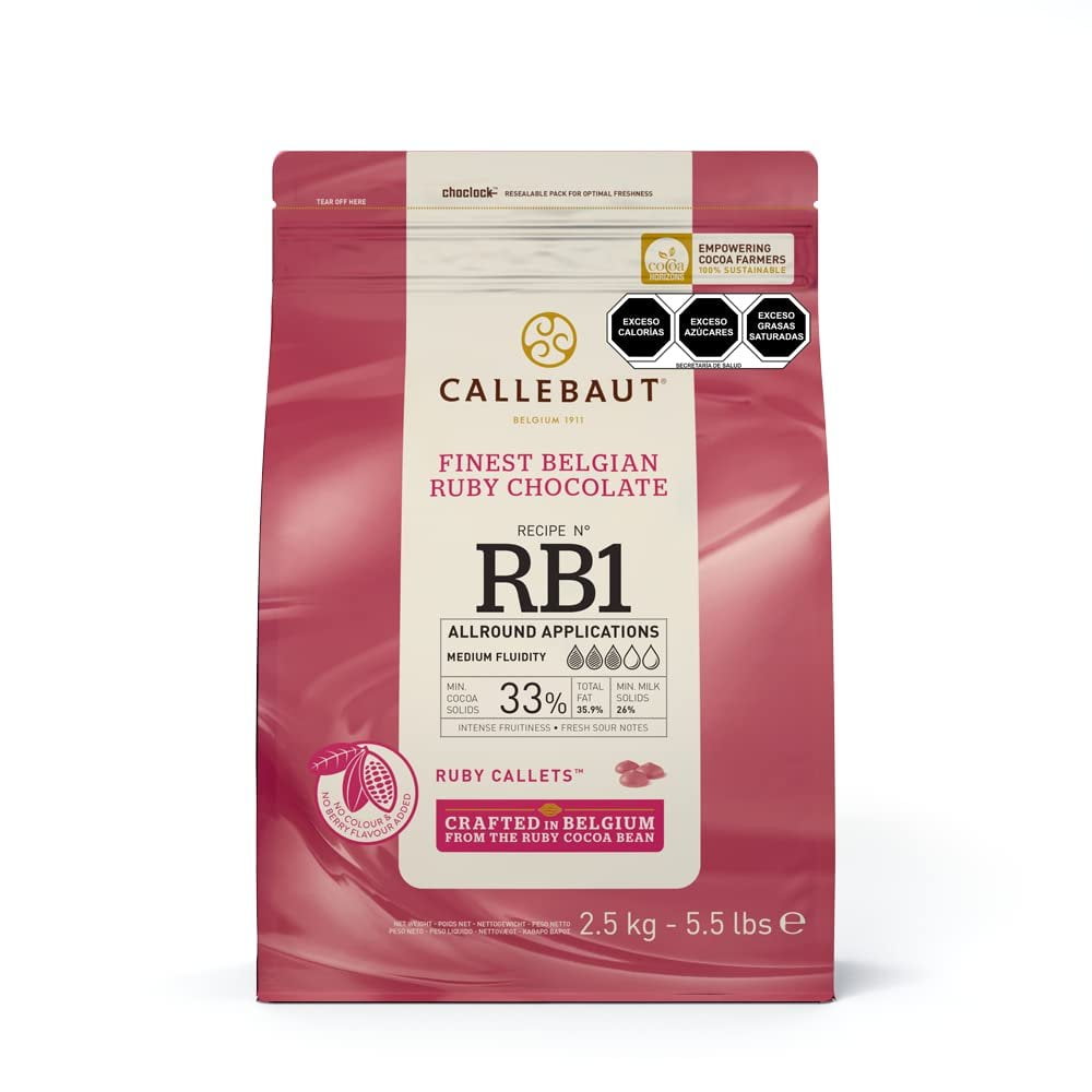 Callebaut Ruby Couverture Chocolate Callets, Recipe RB1, 5.5 lb / 2.5 ...
