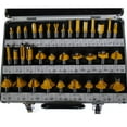 35 PIECE CARBIDE ROUTER BIT TOOLS SET W/ CASE - 1/2 INCH SHANKS ...