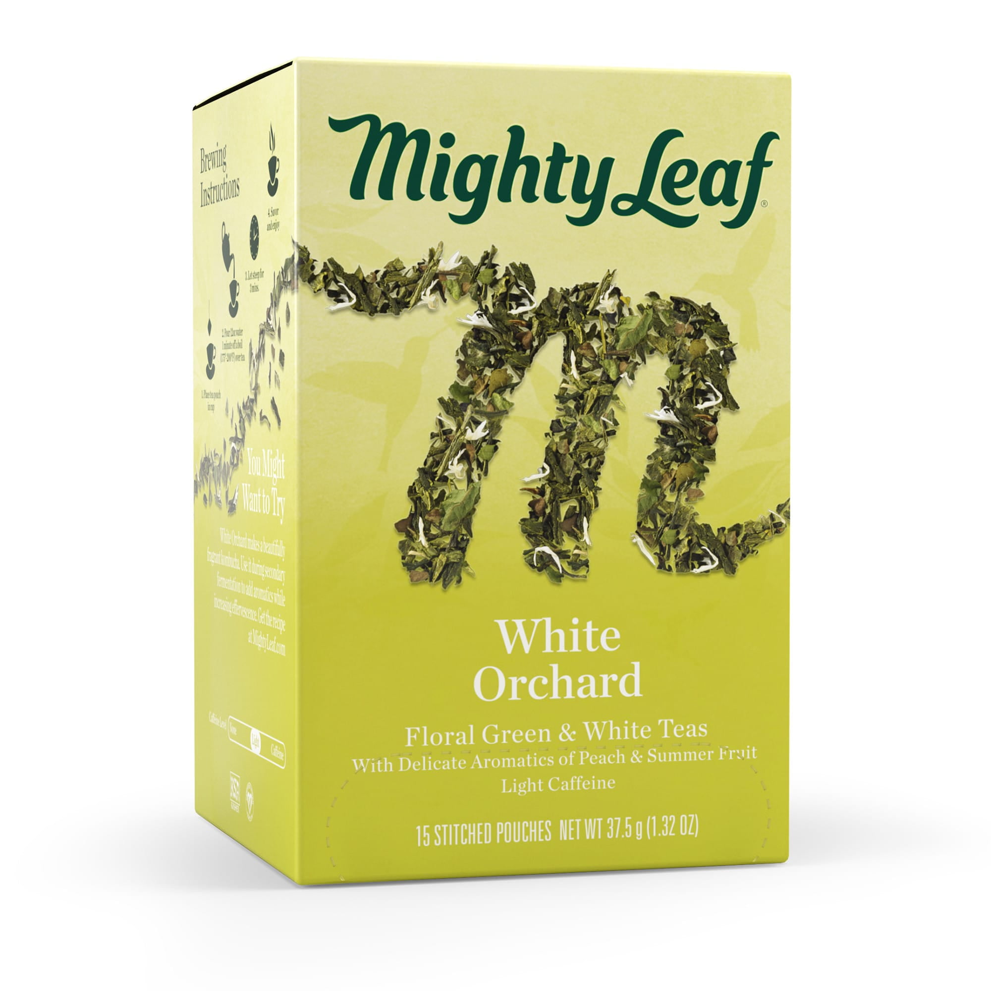 Mighty Leaf Tea White Orchard, Green and White Tea, 15 Tea Bags ...