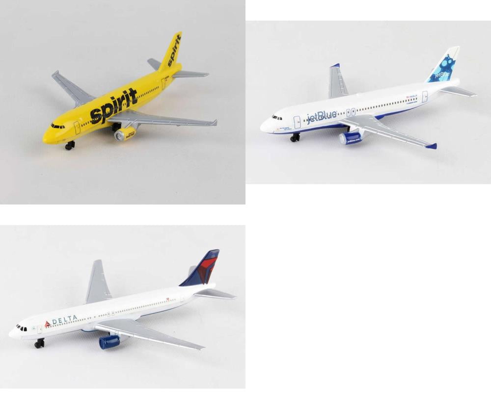 Spirit, Jetblue, Delta Airlines Diecast Airplane Package - Three 5.5 ...