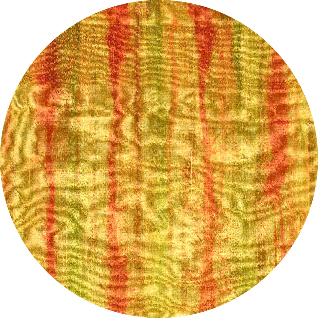 Ahgly Company Indoor Round Abstract Yellow Contemporary Area Rugs, 8 ...