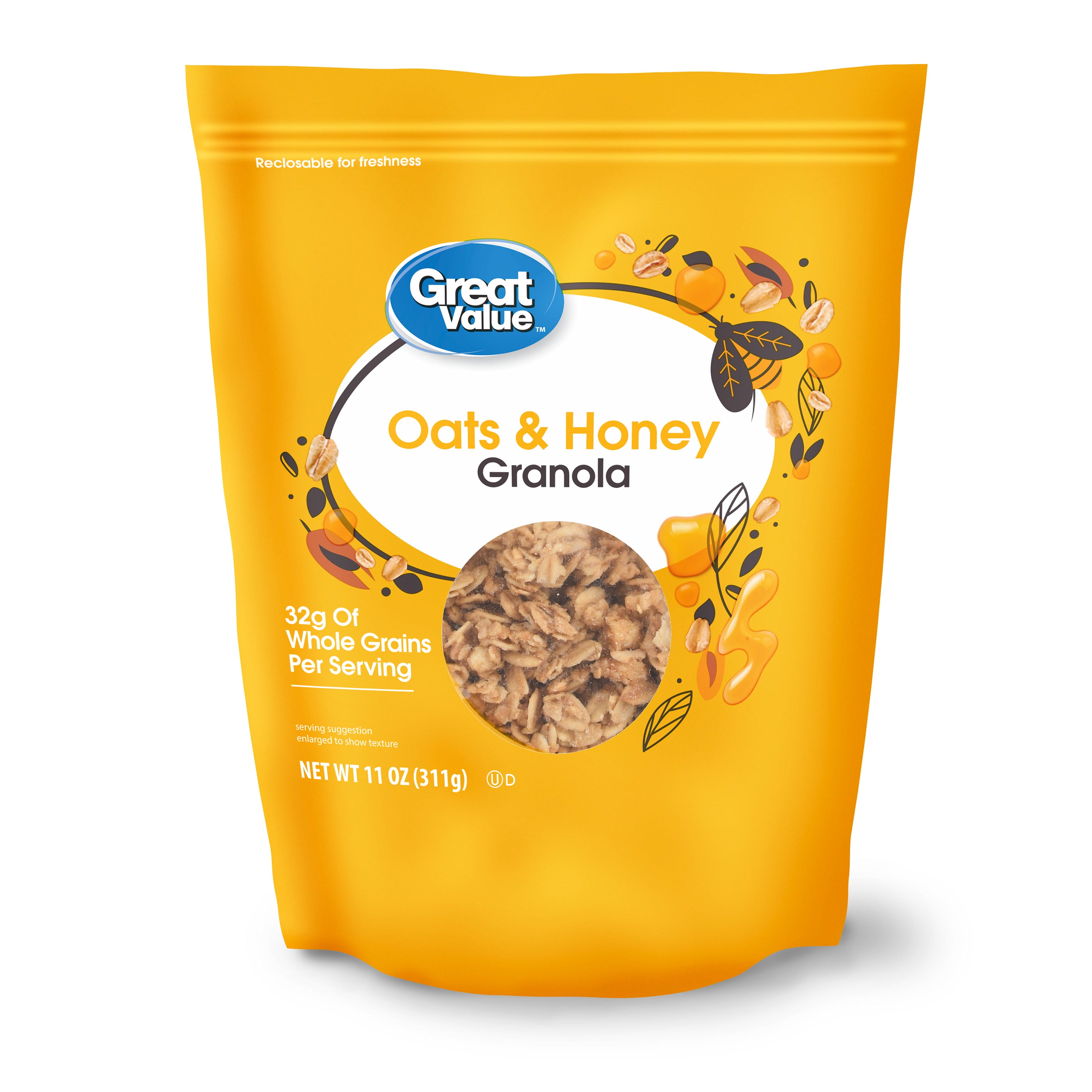 Great Value Oats & Honey Granola, 11 Oz - Walmart.com - Walmart.com