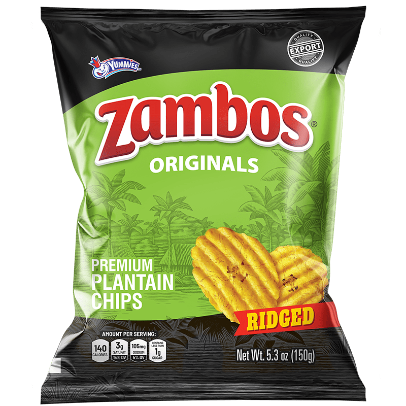Zambos Premium Originals Ridged Plantain Chips with Salt, 5.30 oz Bag ...