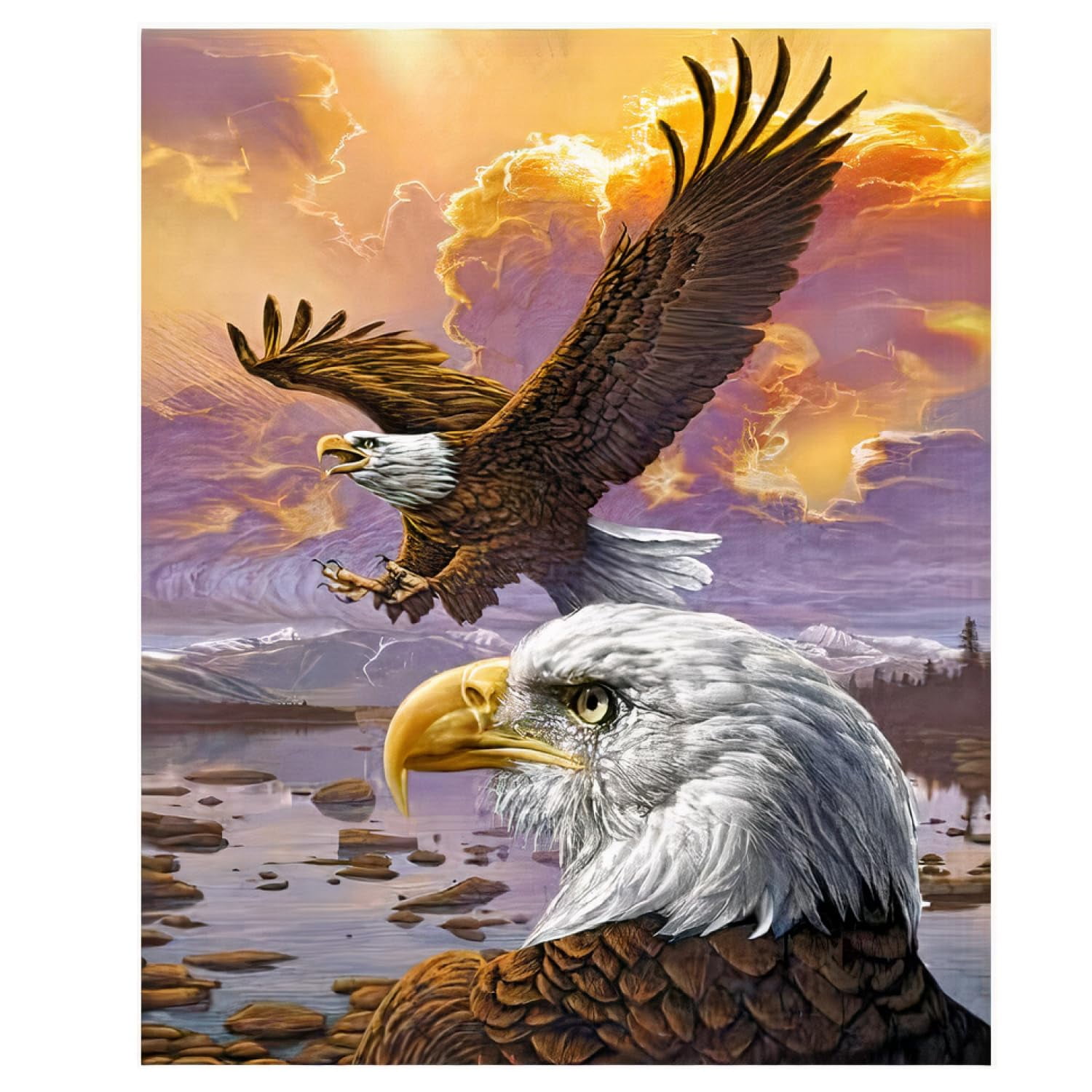 Click here for Walfour Eagle Fleece Blanket For Bed 50x60-Inch Fl... prices