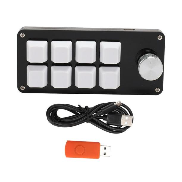 Custom 8 Keys Keyboard Mini 8 Key Keypad With Knob Hot Swappable Blue Switch Customized Macro ...