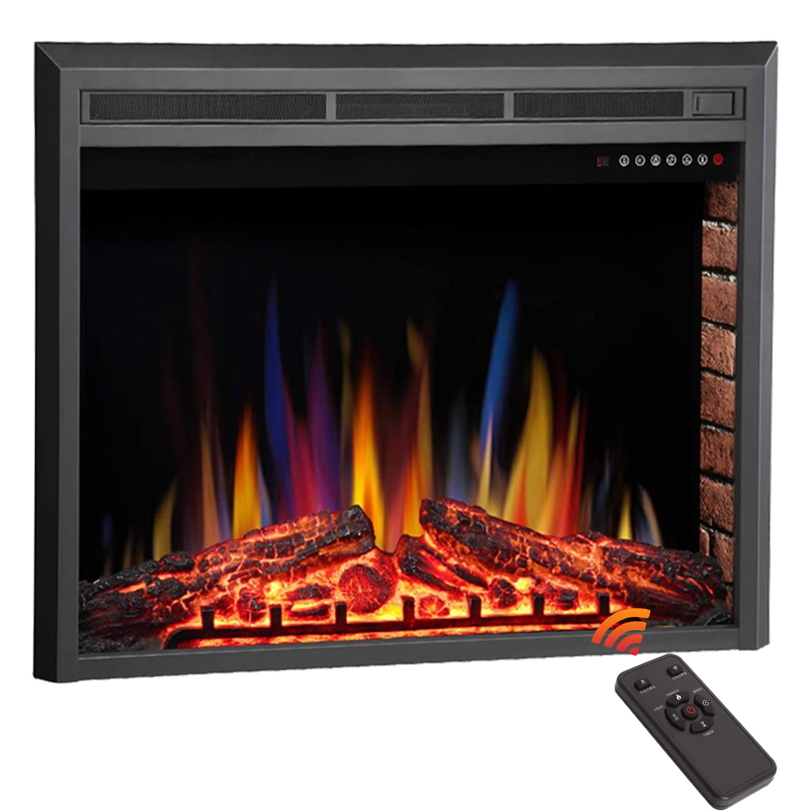 YUKOOL 39"Electric Fireplace,Recessed Mount,Touch Screen,Color Flame ...