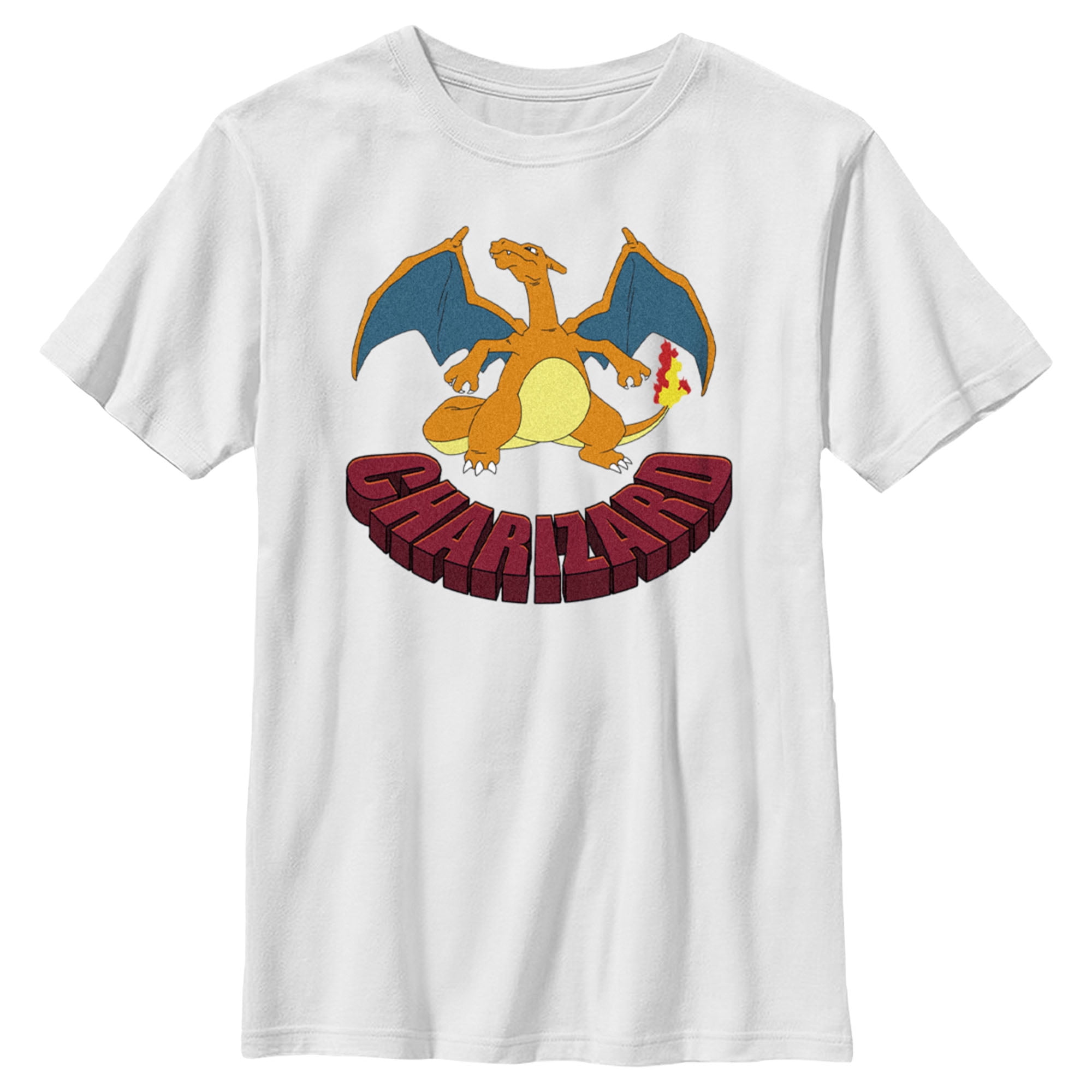 Boy's Pokemon Charizard Portrait Graphic Tee White Large - Walmart.com