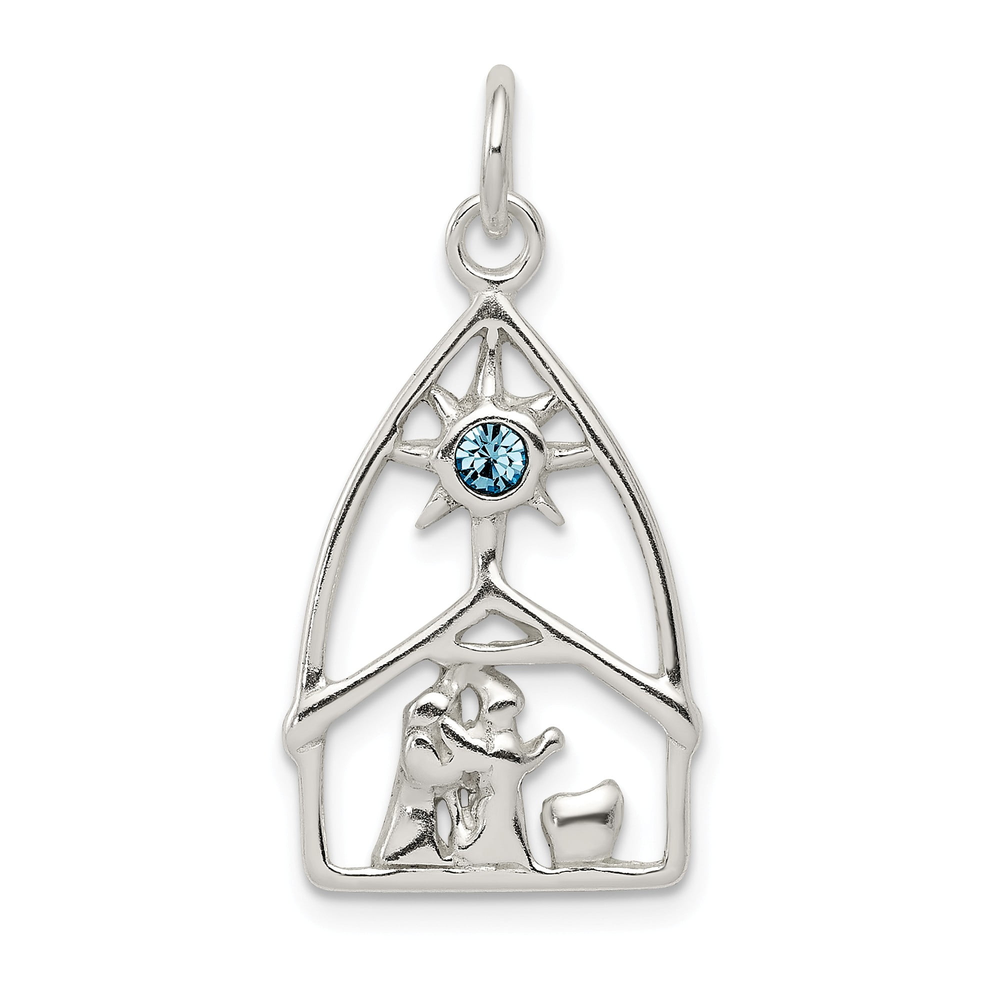 Bonyak Jewelry Sterling Silver Pendant, Stellux Crystal Nativity Charm ...