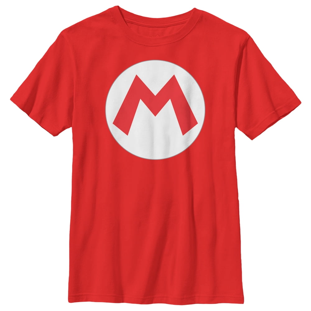Boy's Nintendo Mario Circle Icon Graphic Tee Red Small - Walmart.com