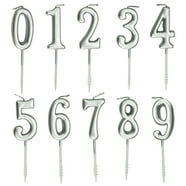Silver Glitter Number 8 Candle 4" - Walmart.com