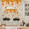 3 Pieces Swag Kitchen Curtains Set, Thanksgiving Valance Swag & Small ...