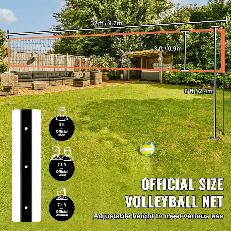 Outdoor Volleyball Equipment Complete Volleyball Set - 32x3 Ft ...