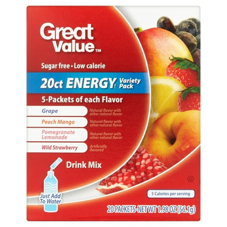 Great Value Energy Drink Mix Variety Pack, 20 Count - Walmart.com