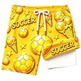 Boys Swim Trunks with Ice Print and Double Layer Design for Kids Summer ...