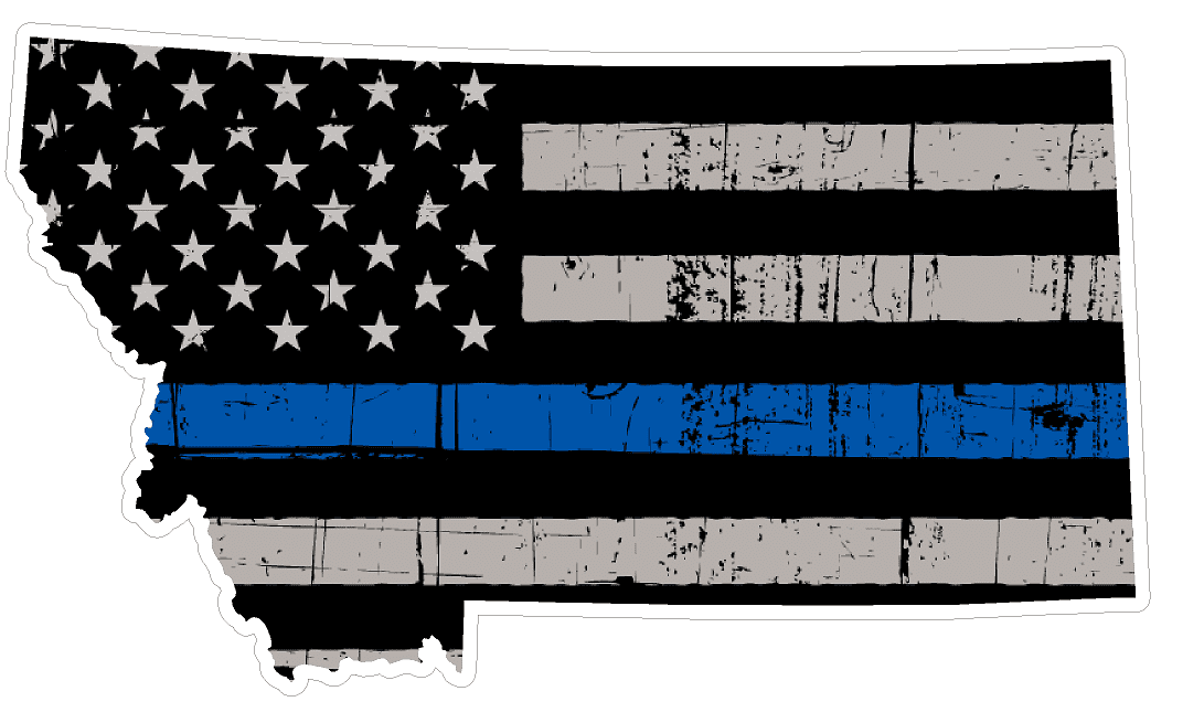 Montana State (V27) Thin Blue Line Vinyl Decal Sticker Car/Truck Laptop ...