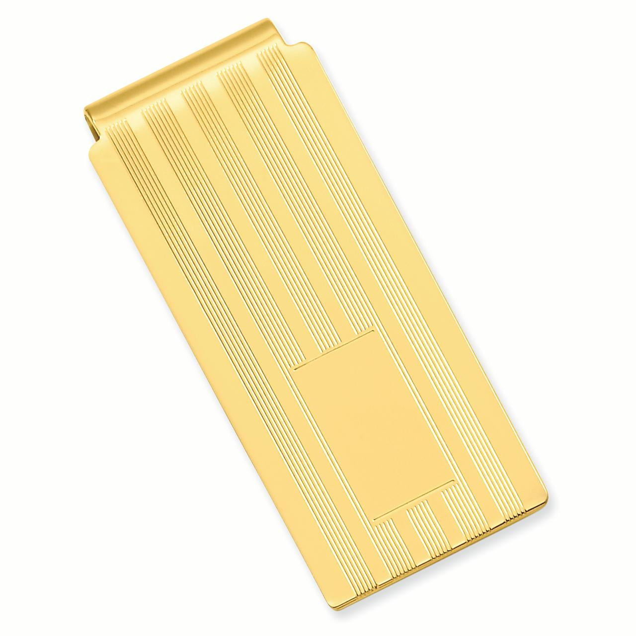 Gold-plated Lined Engravable Hinged Money Clip - Walmart.com