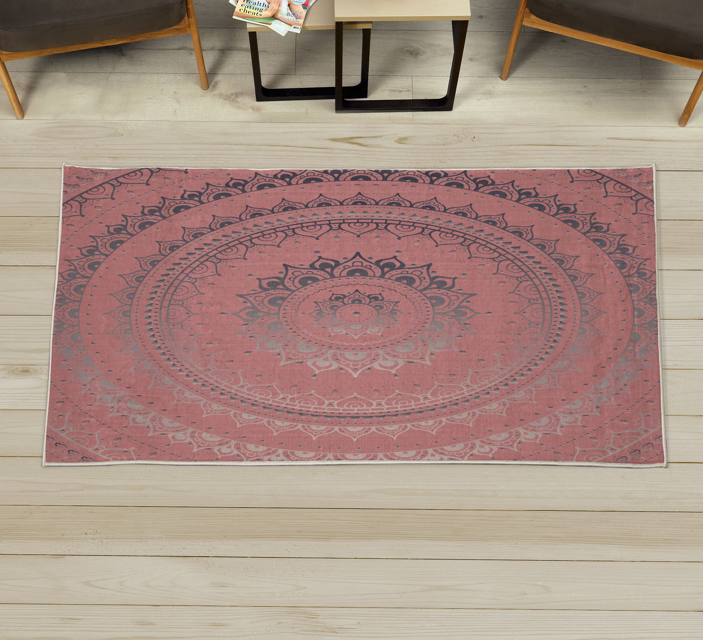Mandala Decorative Rug, Circle Universe and Cosmos Esoteric Oriental ...