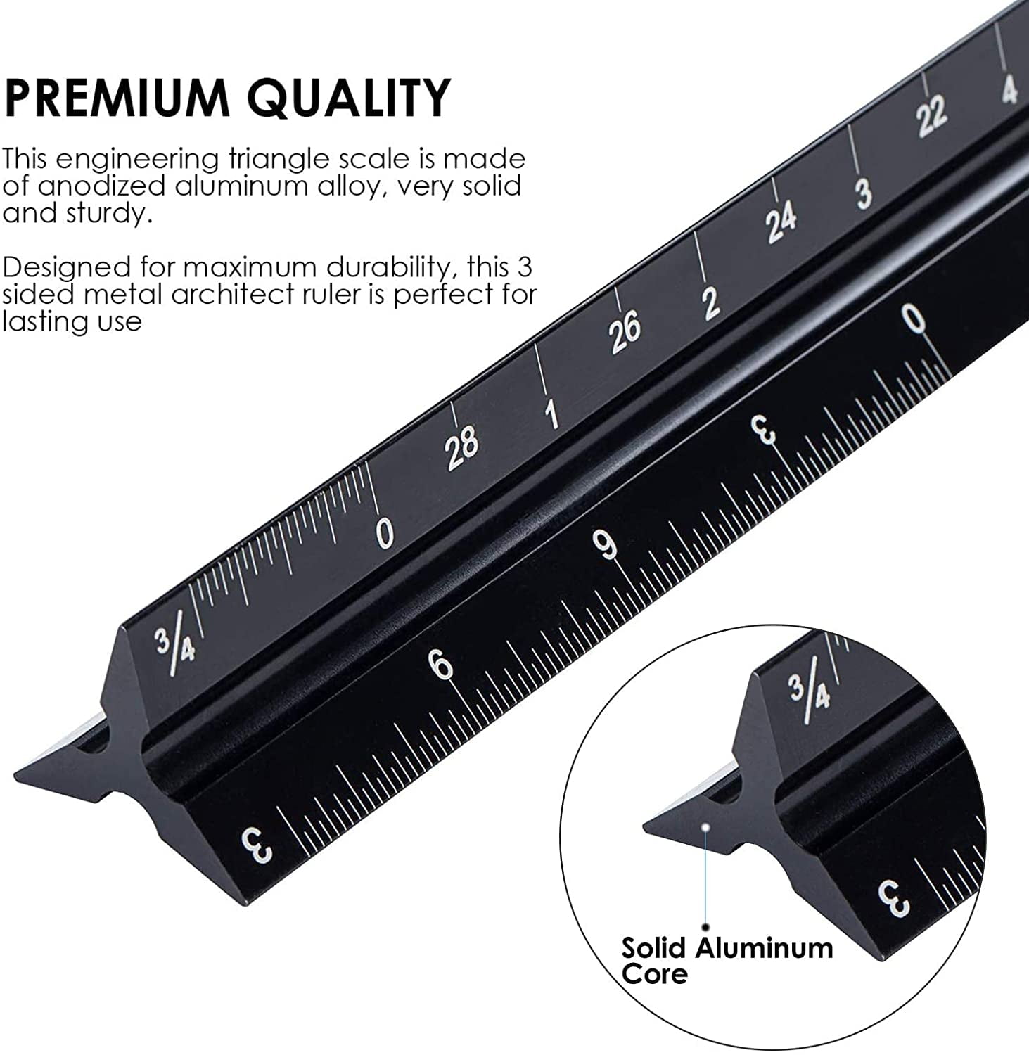 Buy MENKEY Architectural Scale Ruler, Imperial Measurements 12'', Black ...