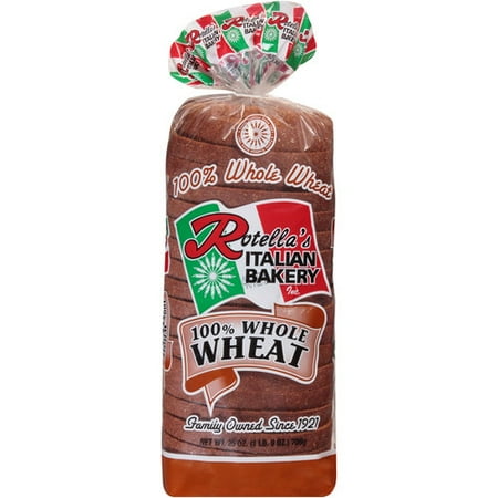 Rotella's Italian Bakery 100% Whole Wheat Bread, 25 oz - Walmart.com