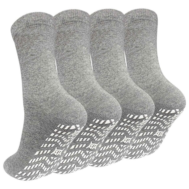 AMITOFO 4 Pairs Non Slip Grip Socks - Ideal for Yoga, Pilates, Hospital ...