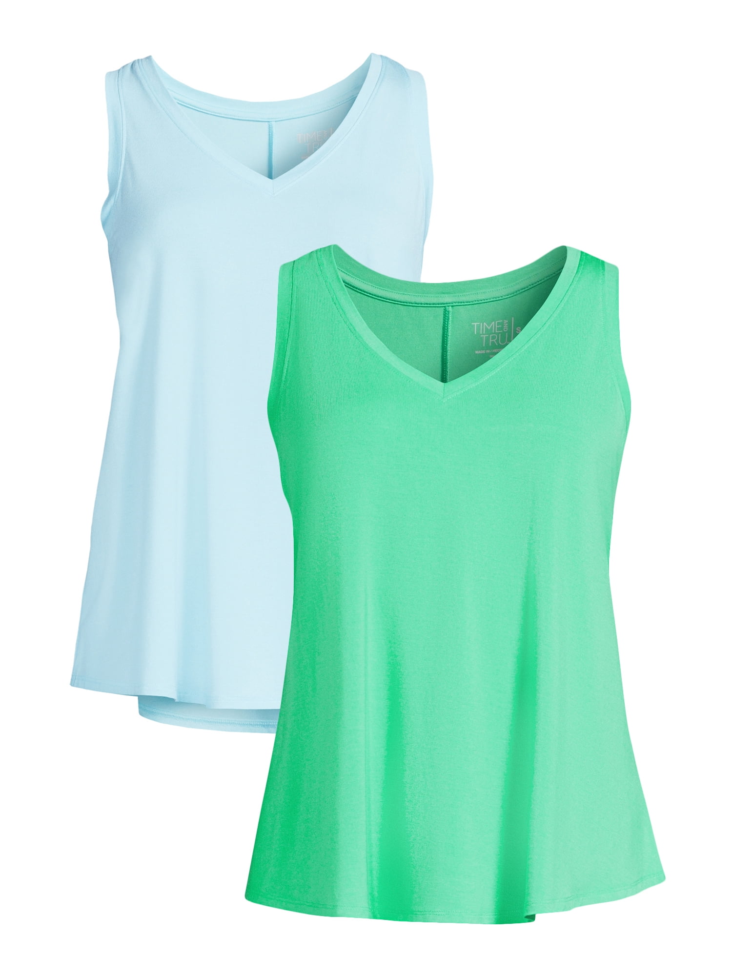 Time and Tru Women's High Low Tank Top, 2-Pack - Walmart.com