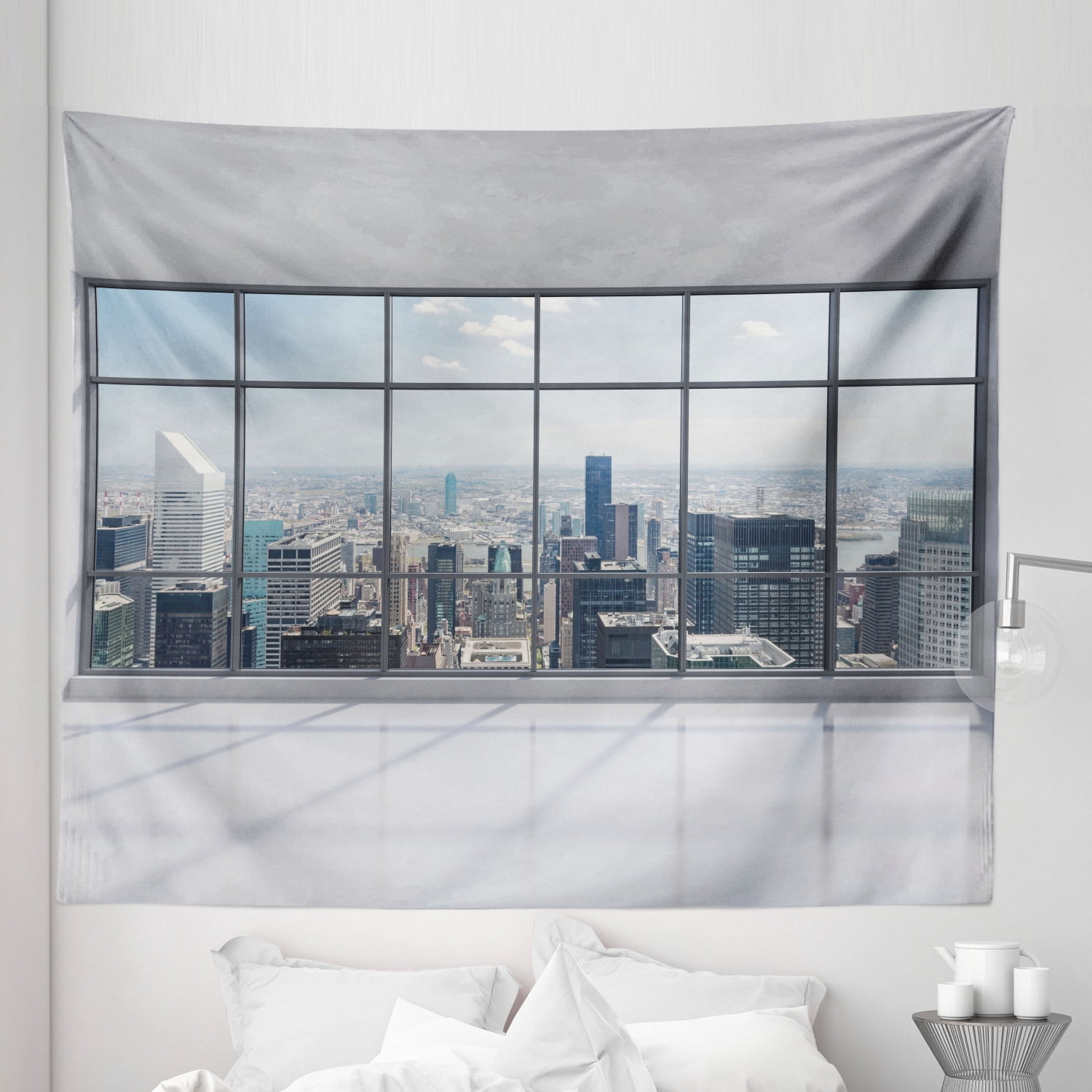 City Tapestry, Clean Office with Big Window Downtown Skyscraper ...