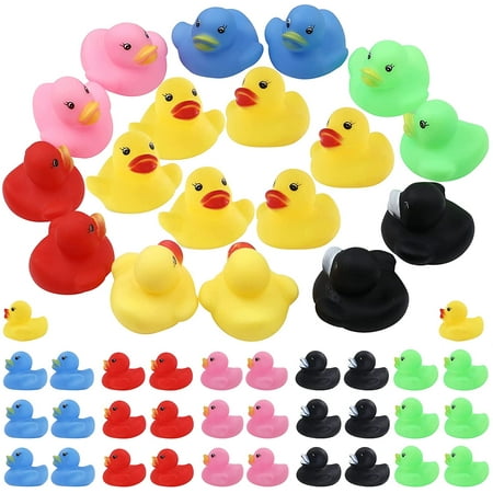 IGUOHAO 50 Pack IGUOHAO color Mini Rubber Ducky Float Ducks Baby Bath ...