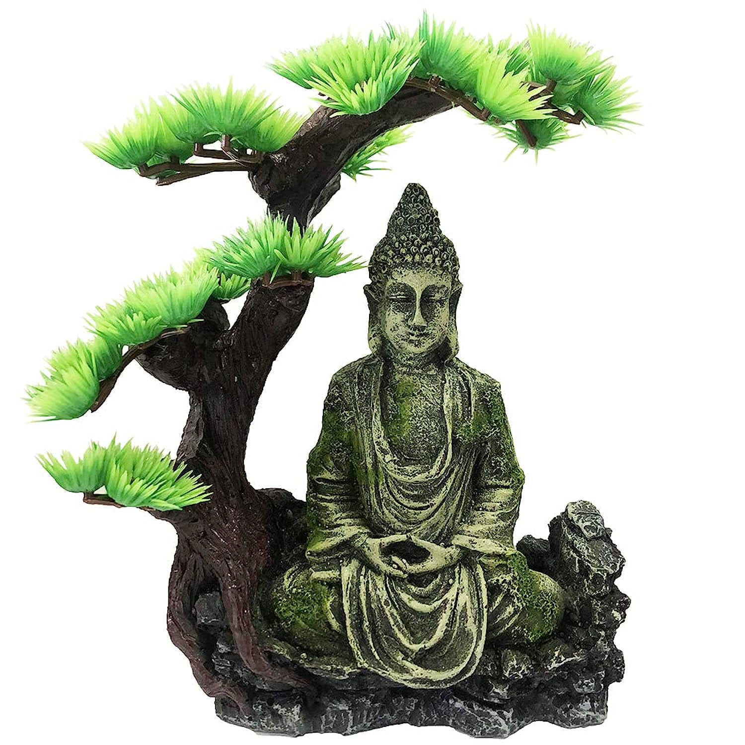 Holzlrgus Aquarium Buddha Statue Decorations - Tree Provide Shade and ...