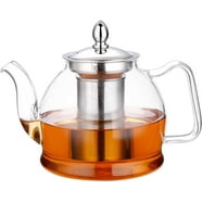 1500 ml Glass Teapot, Kvago Teapot with Strainer Insert, Heat Resistant ...
