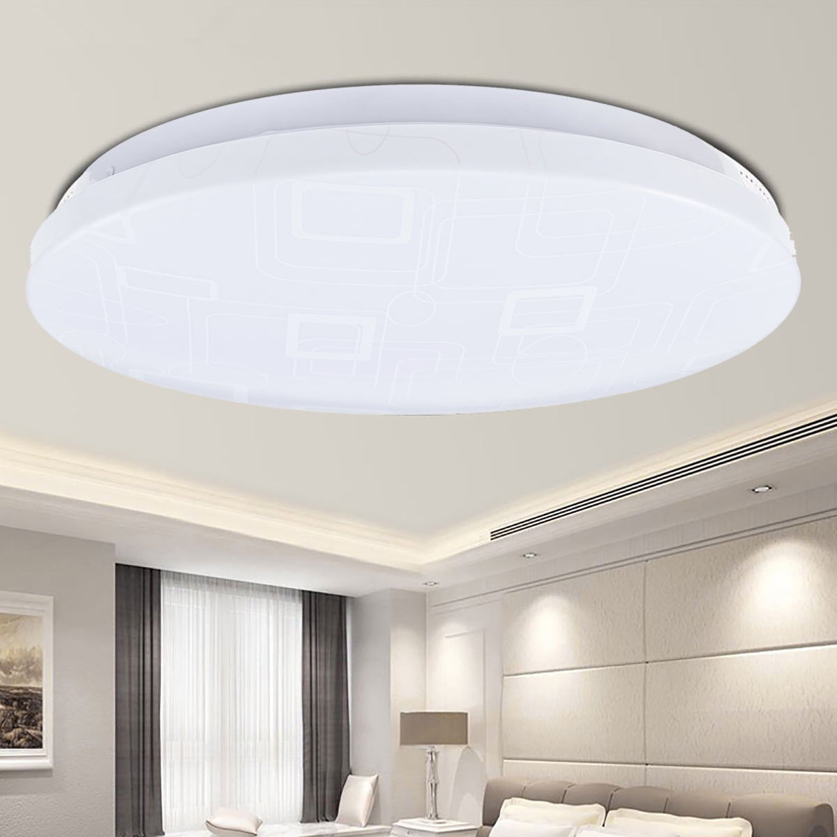 30W 6000-6500K LED Ceiling Light Ultra Thin Flush Mount Kitchen Round ...
